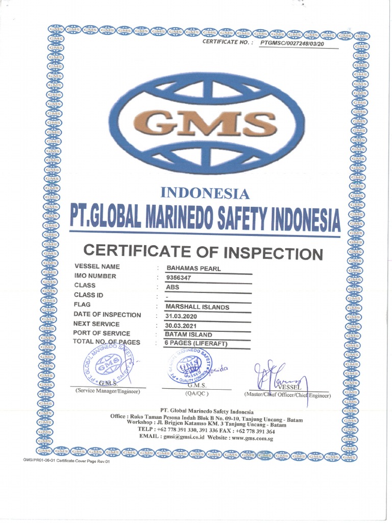 LSA FFA Items Certification | PDF