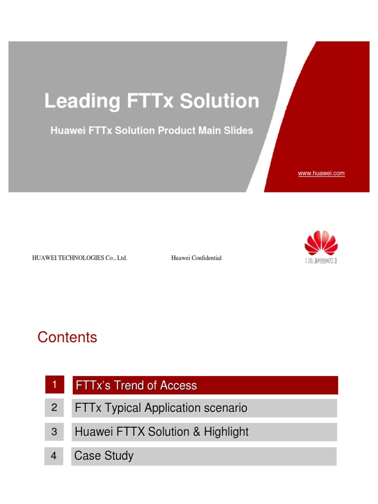 Huawei FTTx Solutions Overview | PDF | Fiber To The X | Video On Demand