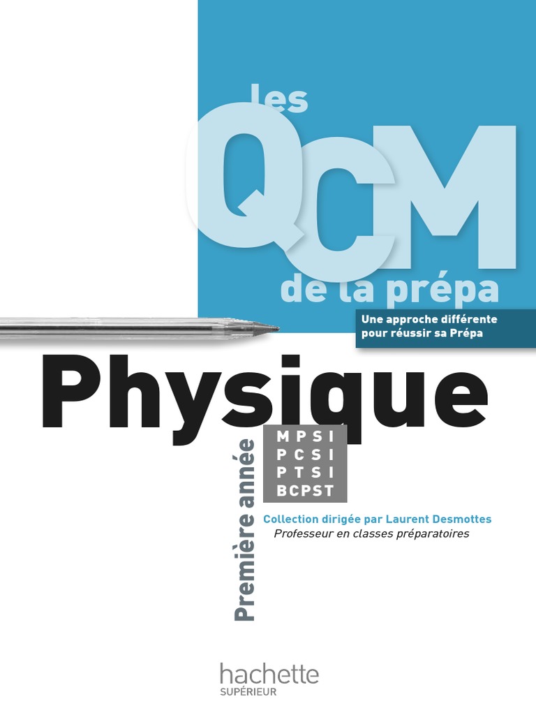 QCM Physiques Mpsi Ptsi Pcsi | PDF | Lentille optique | Optique
