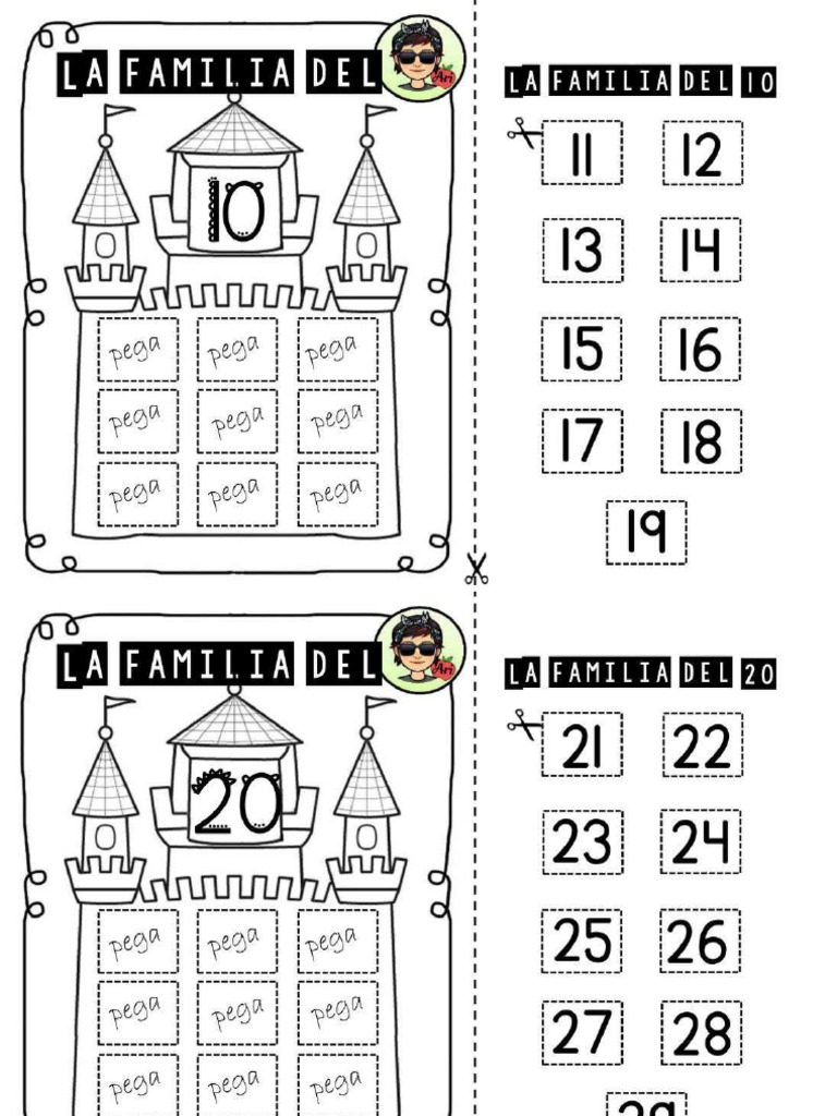 Familia de Los Numeros 10 Al 90 | PDF