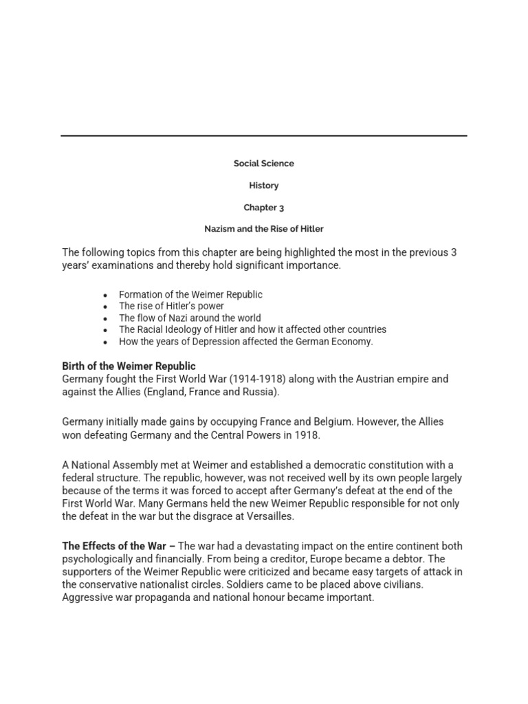 Nazism and The Rise of Hitler in Europe | PDF | Weimar Republic | Nazi ...