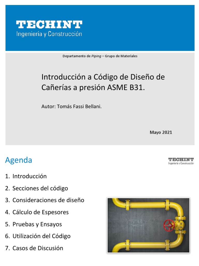 ASME B31 Presentación Resumen | PDF | Diseño | Refinería de petróleo
