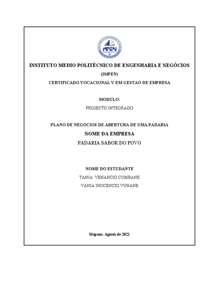 MODELO PI - FASE I (Guardado Automaticamente) | PDF | Plano de negócios ...