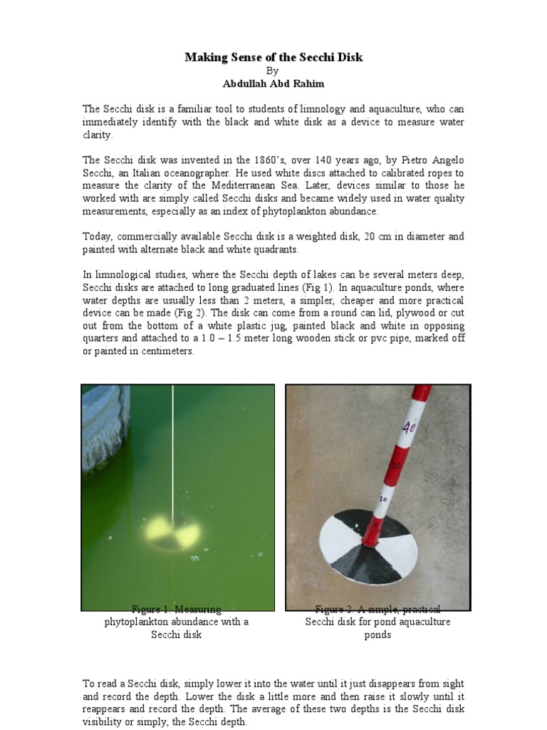 Secchi Disk Sense | PDF | Phytoplankton | Systems Ecology