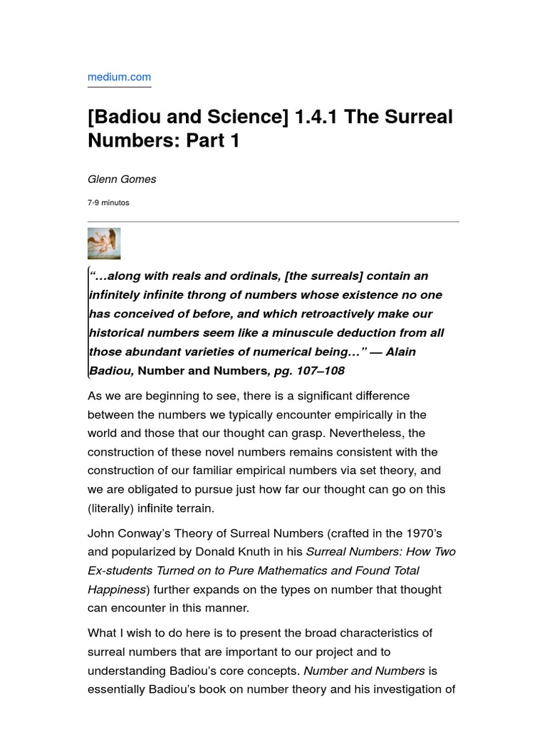 The Surreal Numbers Part 1 | PDF | Numbers | Field (Mathematics)