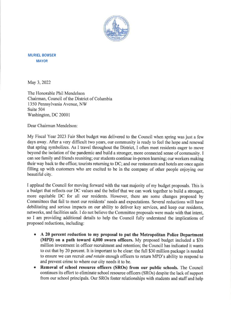 MMB Policy Letter To Council 5-3-22 | PDF