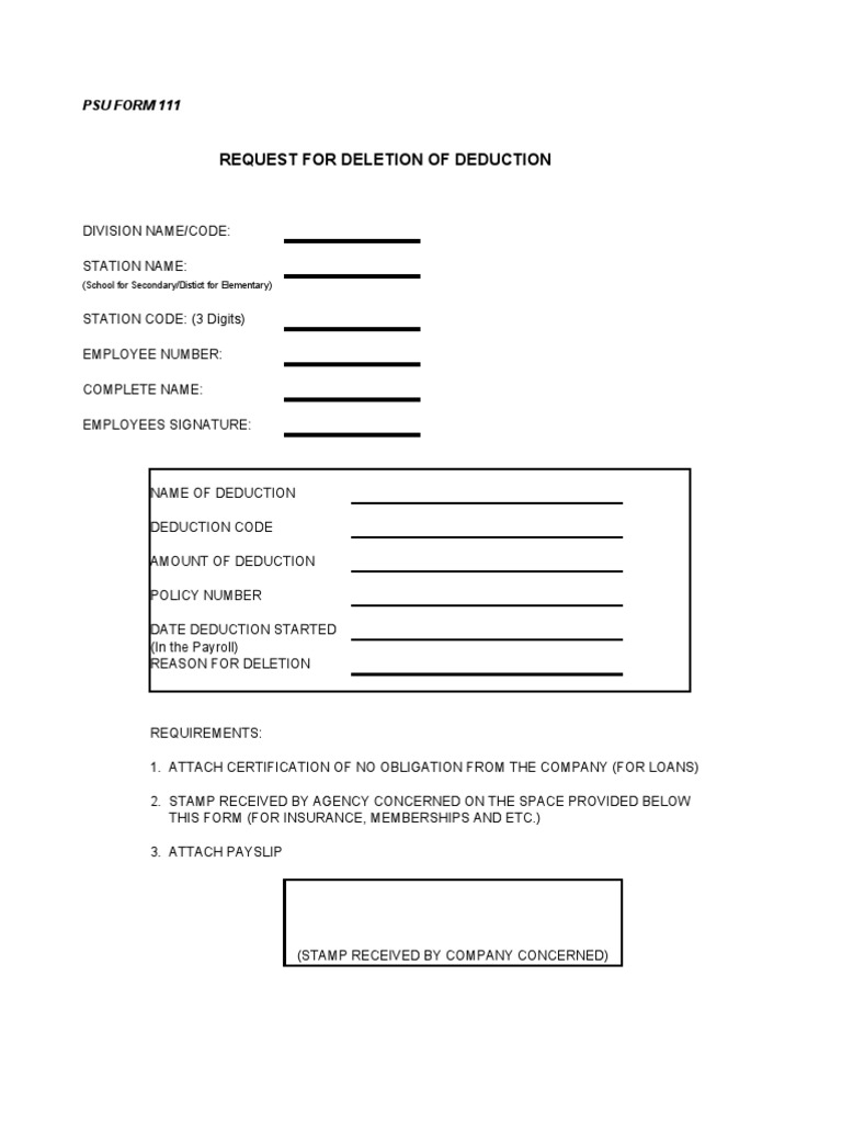 Request For Deletion of Deduction | PDF | Labour | Government