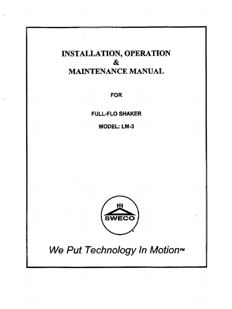 Manual Shale Shaker SWECO | PDF