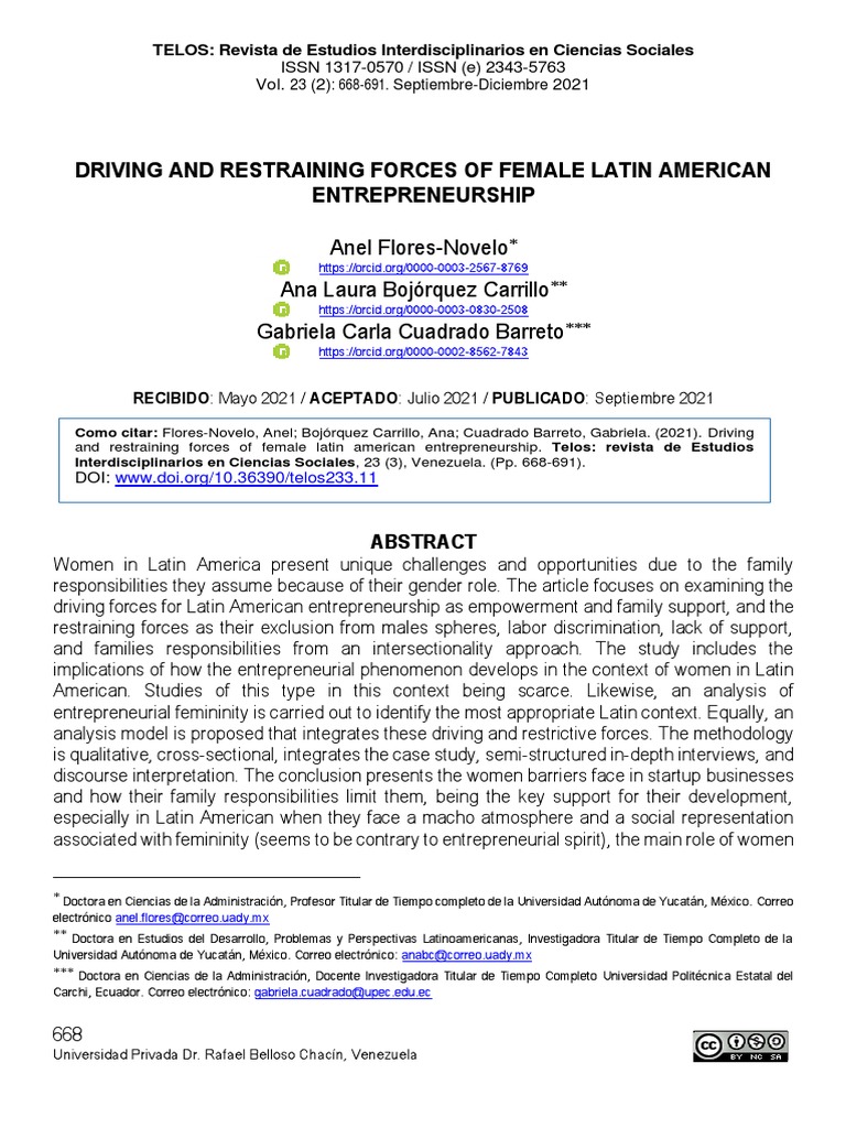 Driving and Restraining Forces | PDF | Entrepreneurship | Intersectionality