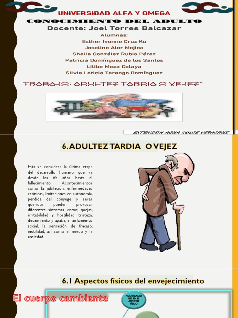 Adultez Tardia o Vejez-1 | PDF | Vejez | Adultos