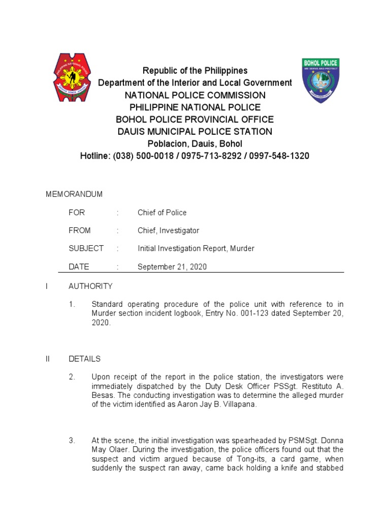 Initial Investigation Report | PDF | Killings | Misconduct