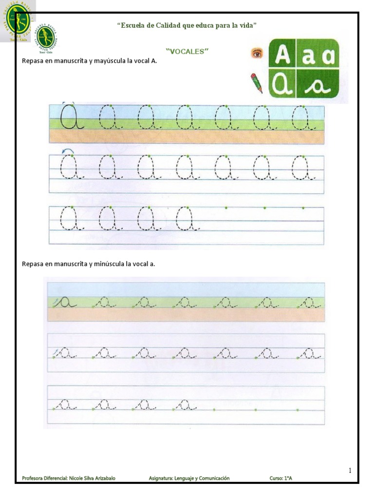 Repasar Vocales en Mayuscula y Minuscula | PDF | Artes del Lenguaje y ...