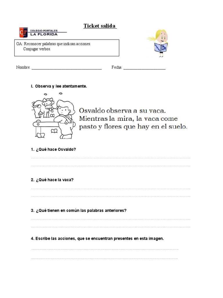 Ticket Salida Verbos 1 | PDF | Juegos y actividades