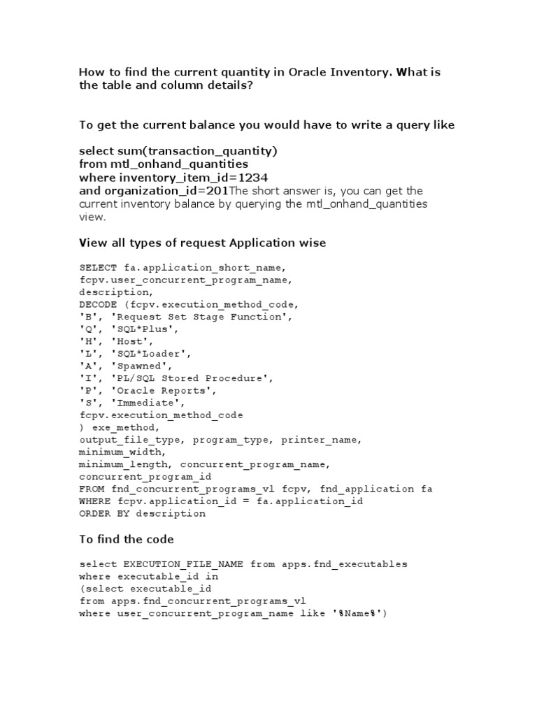 Queries | PDF | Pl/Sql | Oracle Database