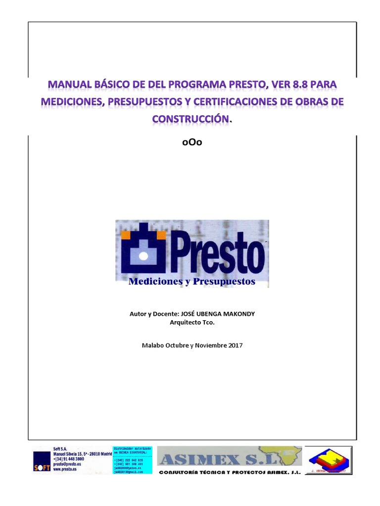 Manual Basico 1 de Presto | PDF | Ventana (informática) | Presupuesto