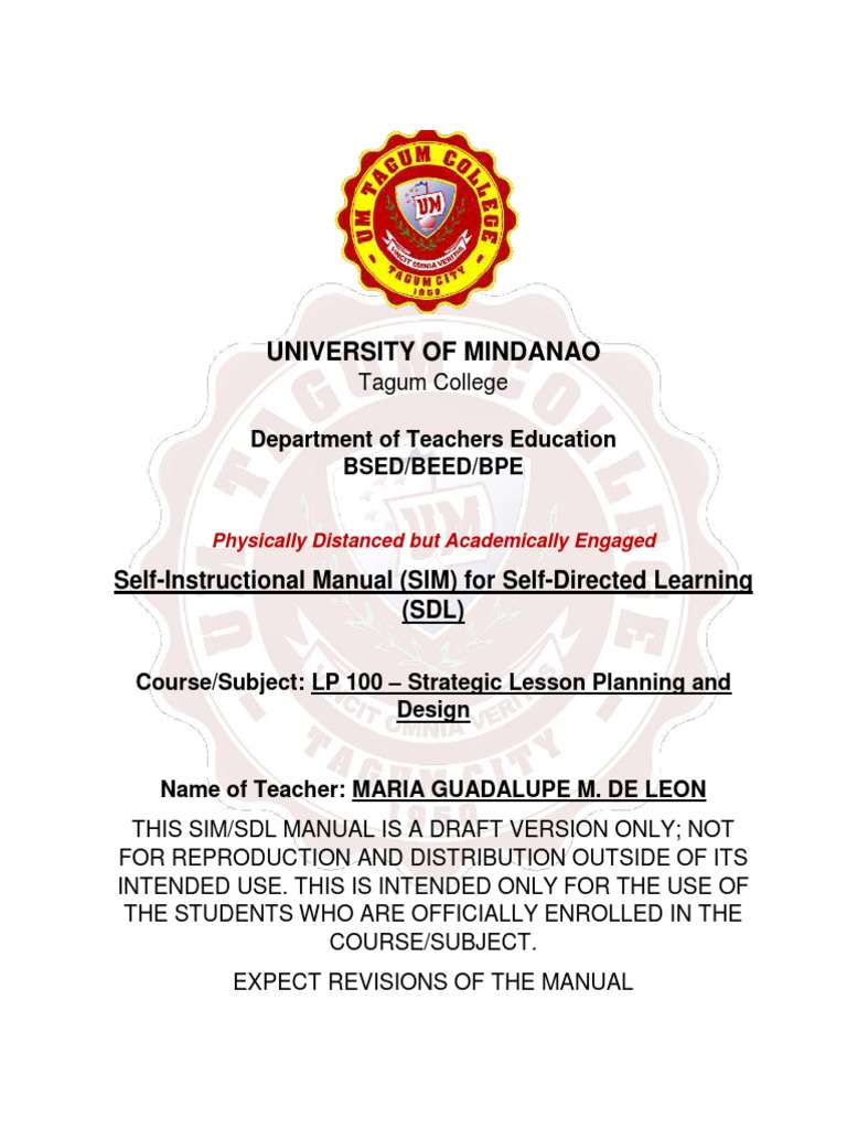 Sim LP 100 | PDF | Lesson Plan | Teachers