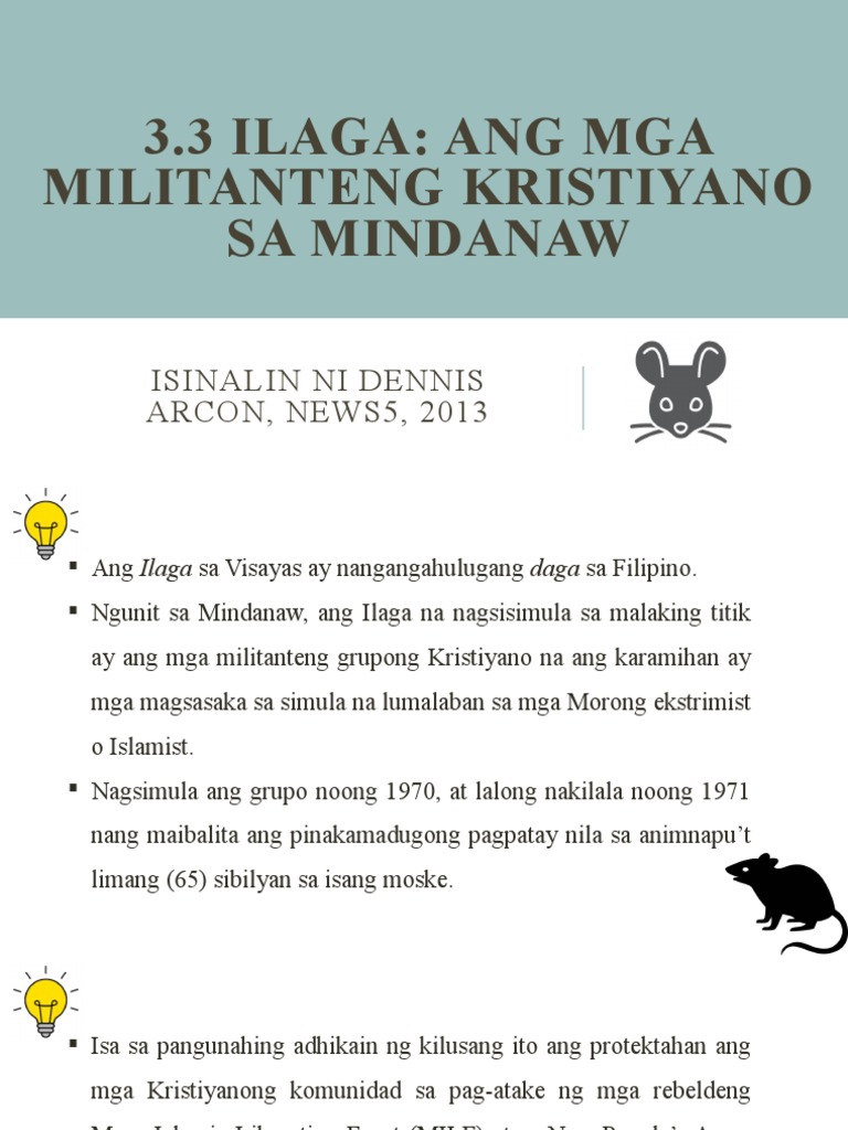 3.3 Ang Ilaga Militanteng Grupo Sa Mindanaw | PDF