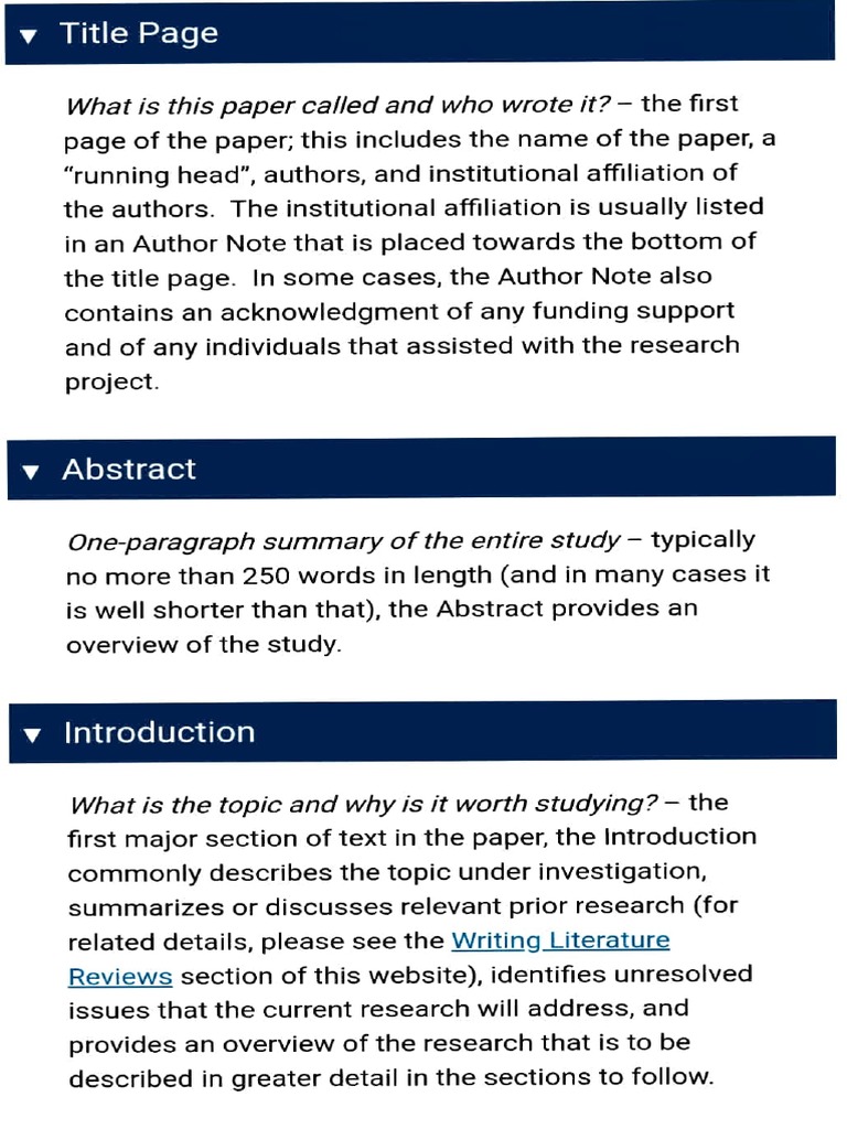 Elements of a Research Paper Structure | PDF | Apa Style | Academic ...