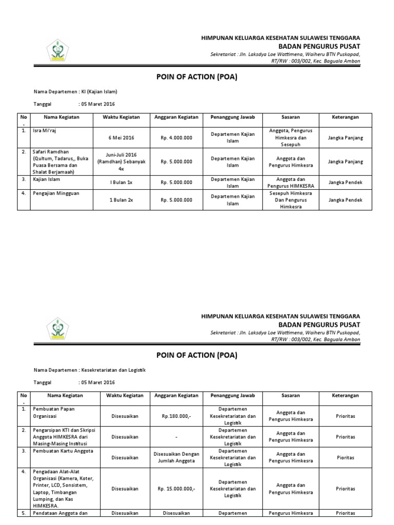 POA 2015-2016 Siap PRINT | PDF