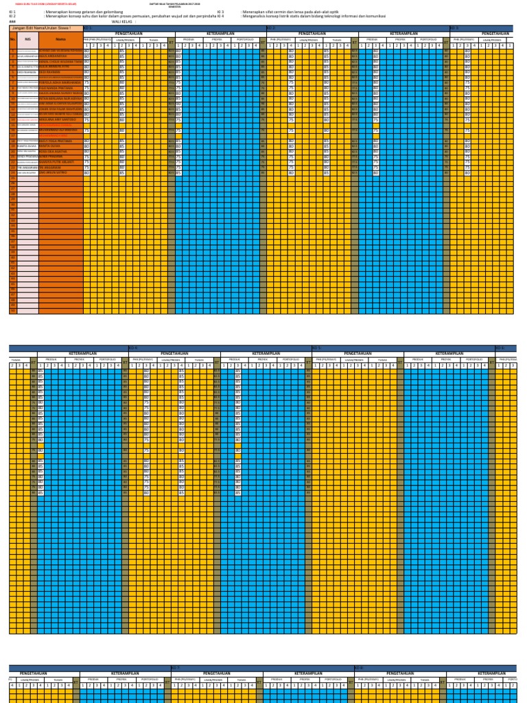 Legger Nilai Kelas X | PDF