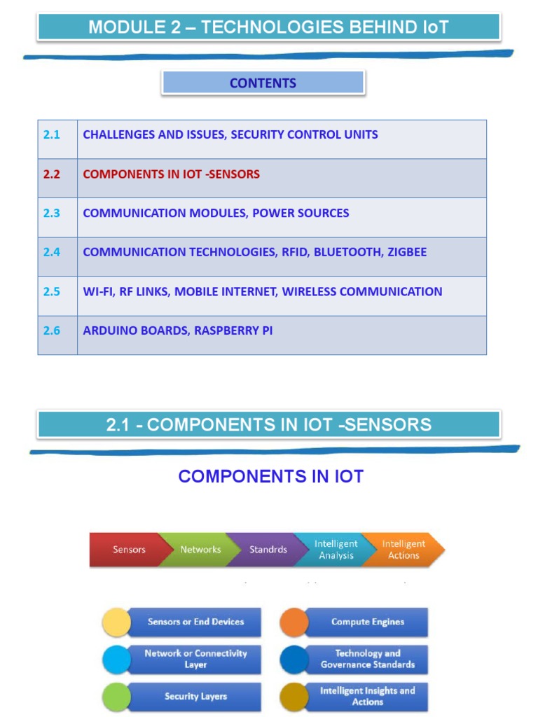 Module 2 - Technologies Behind Iot: Challenges and Issues, Security Control Units | PDF ...