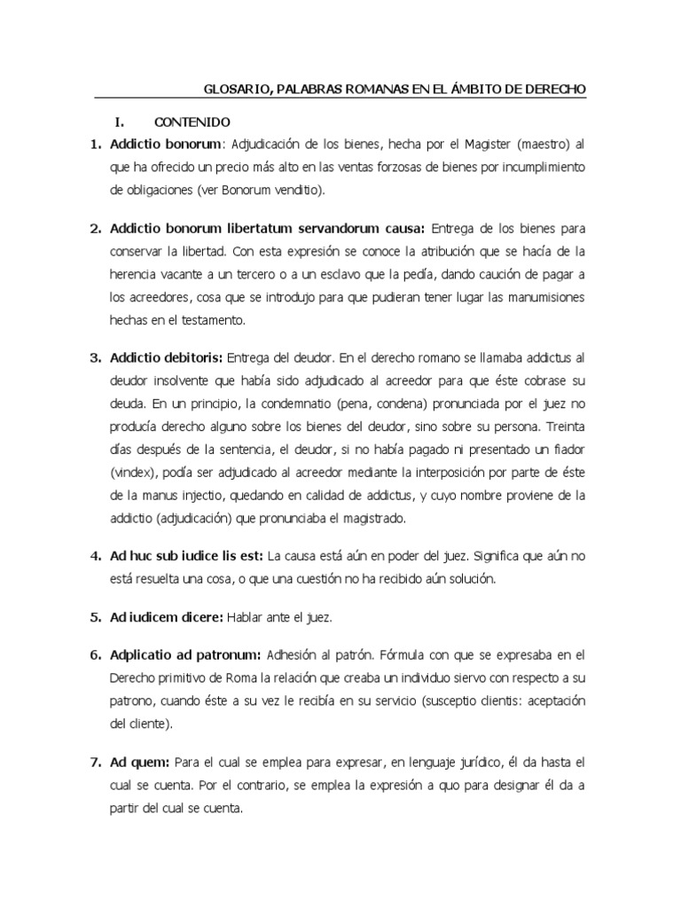 Glosario de 50 Palabras Romanas | PDF | La Ley natural | Roma antigua