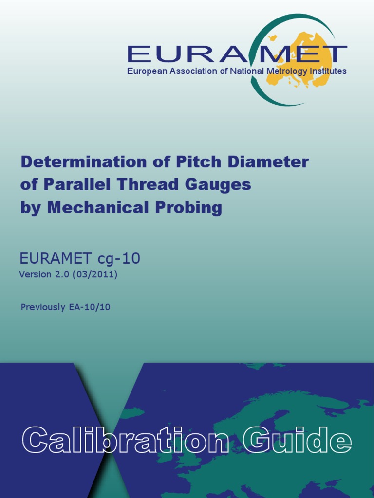 EURAMET Cg-10 V 2.0 Determination of Pitch Diameter | PDF | Calibration ...