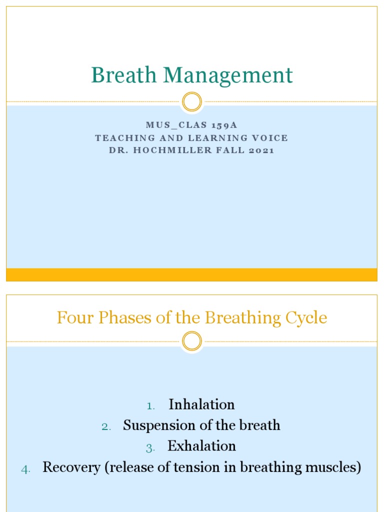 Breath Management Powerpoint Chapter 2 f21 1 | PDF | Singing | Exhalation