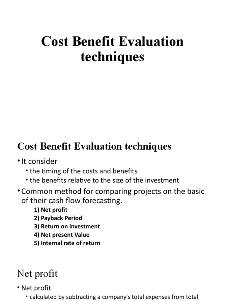 Module 2 - 3 Cost Benefit Evaluation Techniques | PDF | Net Present ...