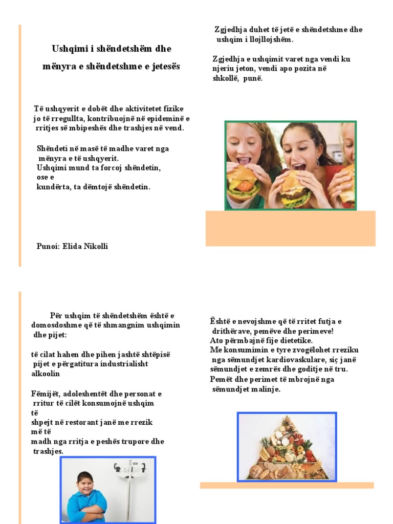 Broshura Per Ushqim Te Shendeteshem | PDF