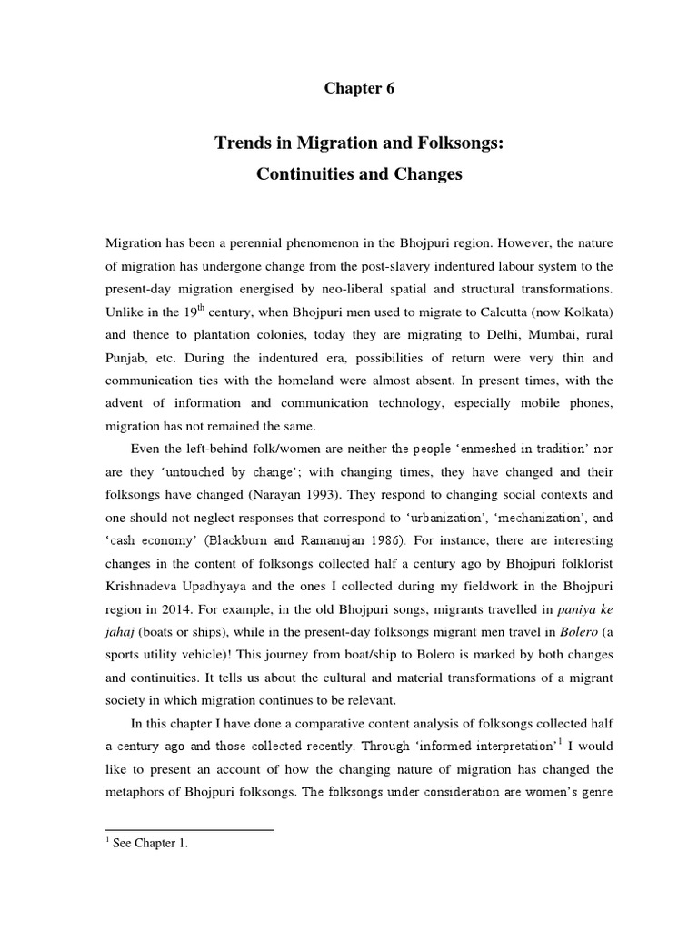 Trends in Migration and Folk Songs | PDF | Human Migration | Folk Music