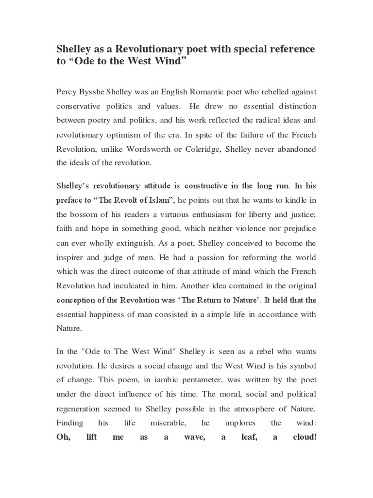 Shelley: Revolutionary Poet in "Ode" | PDF | History | Classics