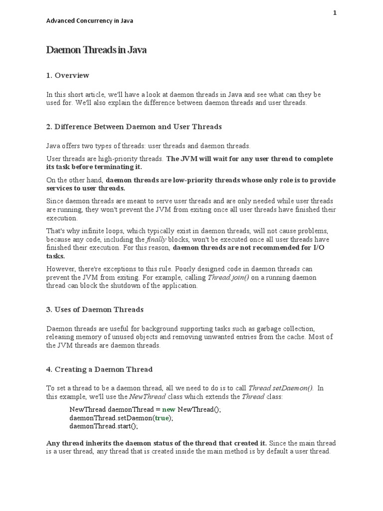 Advanced Concurrency in Java | PDF | Method (Computer Programming) | Thread (Computing)