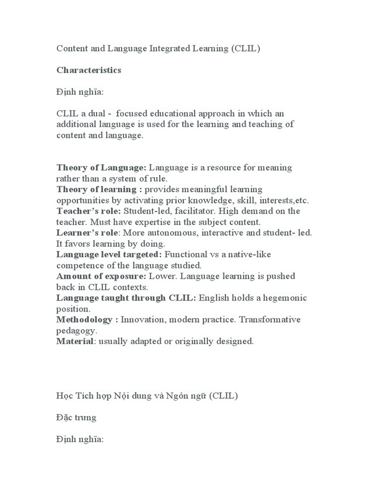 Content And Language Integrated Learning PDF