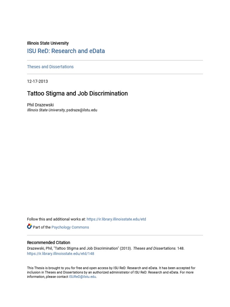 Tattoo Stigma and Job Discrimination | PDF | Social Stigma | Attitude ...