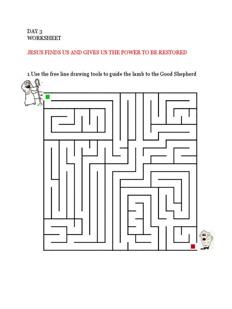 Jesus Finds Us and Gives Us The Power To Be Restored: Day 3 Worksheet | PDF