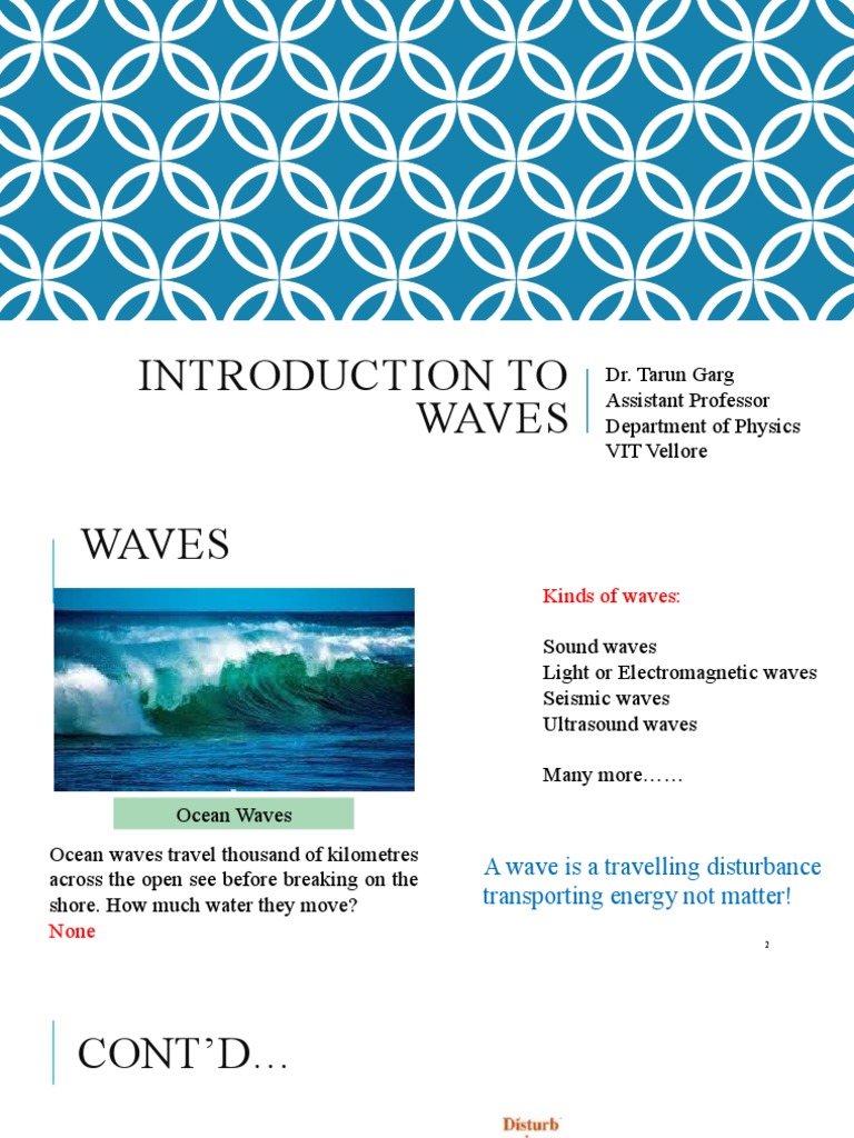 Introduction To Waves: Dr. Tarun Garg Assistant Professor Department of ...