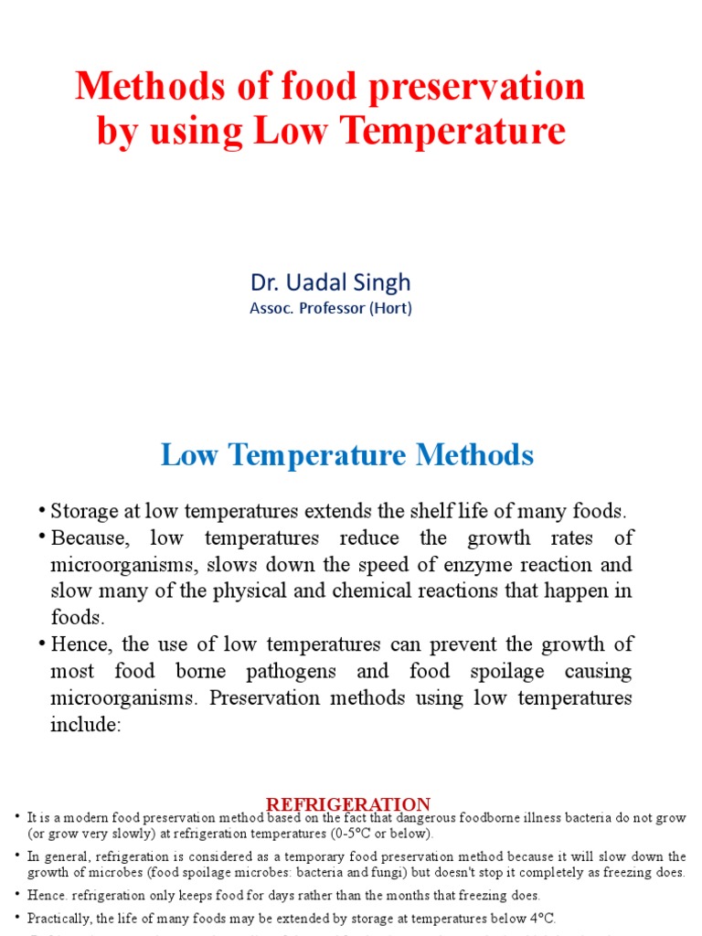 Preservation by Low Temperature | PDF | Food Preservation | Foods