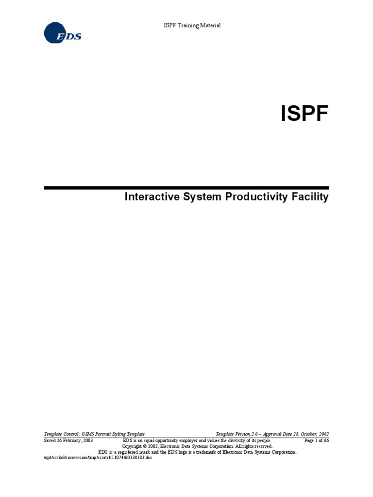 Ispf Training Material Ver10 Command Line Interface Humancomputer