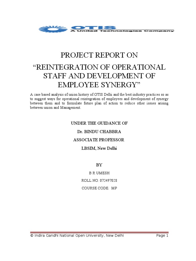 Project Union Final Otis 2 | PDF | Industrial Relations | Employment