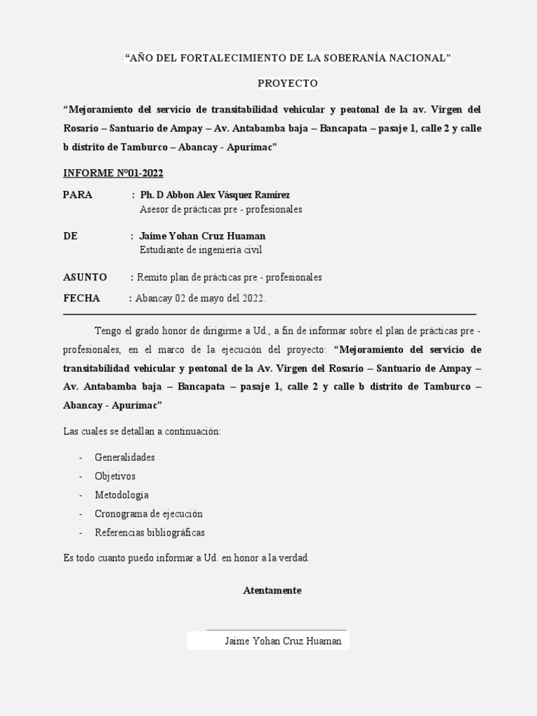 Solicitud de Informe | PDF