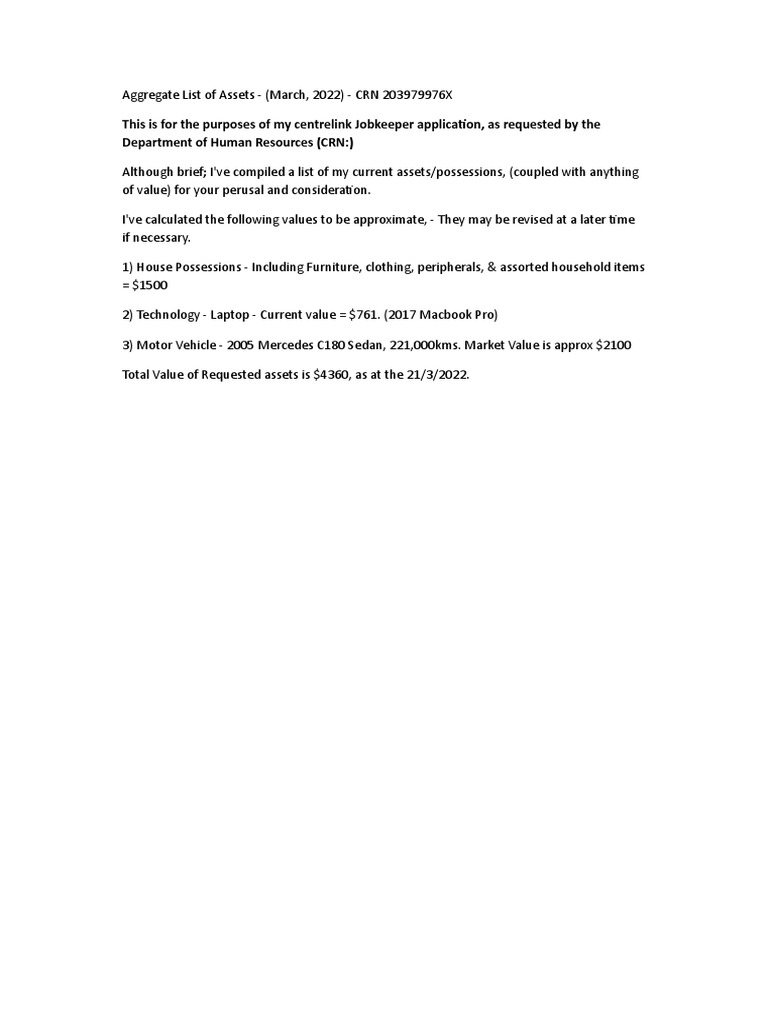 List of Assets | PDF