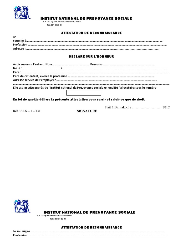 Declaration Sur L'honneur Reconnaissance | PDF | Sports et loisirs | Droit