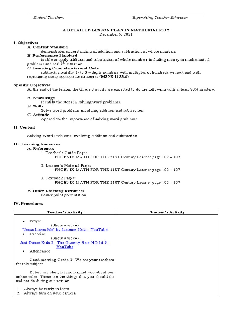 Grade 3 Math-Solving Word Problems Involving Addition and Subtraction ...