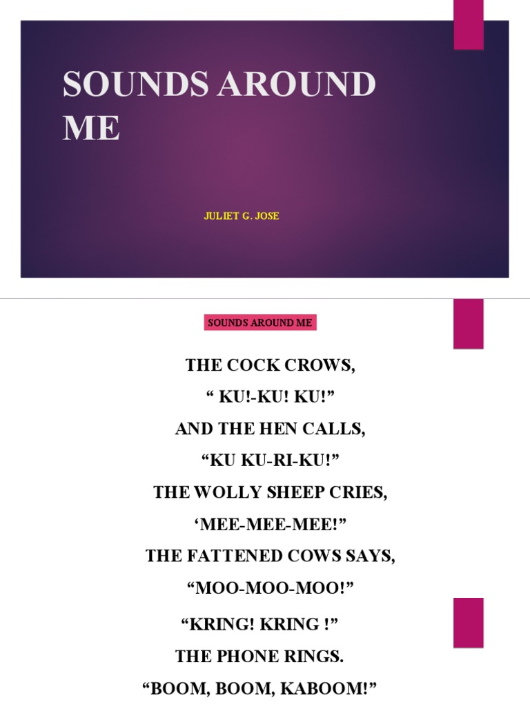 Sounds Around ME: Juliet G. Jose | PDF