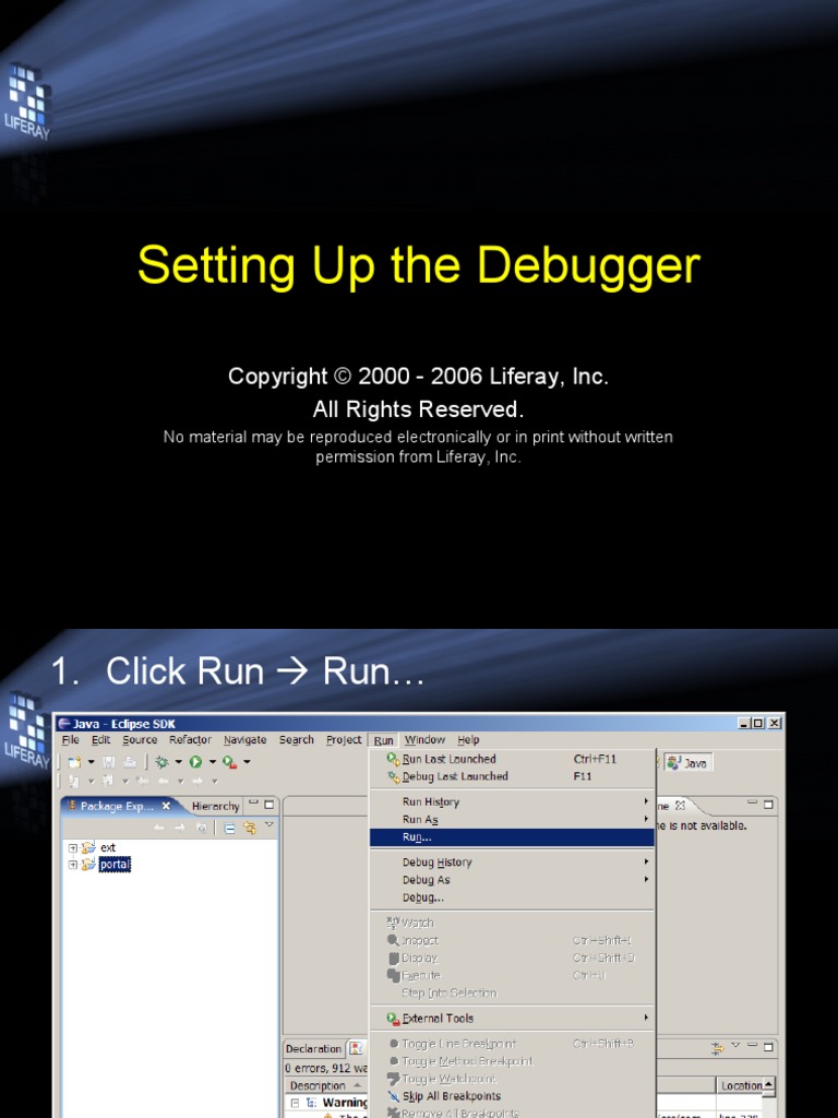 Setting Up The Debugger: All Rights Reserved | PDF | Java Virtual ...