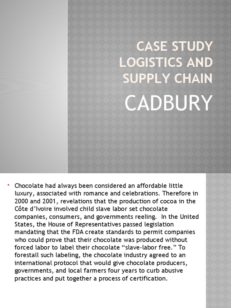 Case Study Logistics and Supply Chain | PDF | Chocolate | Cocoa Bean
