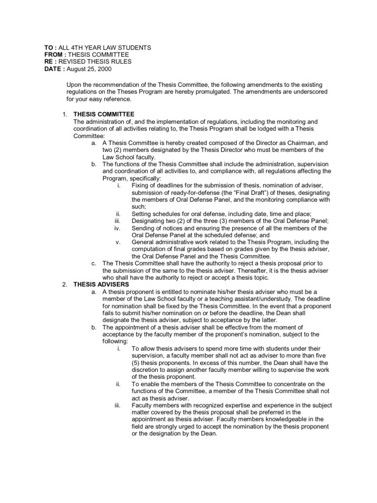 ALS Thesis Rules and Regulations 3B | PDF | Thesis | Government Information