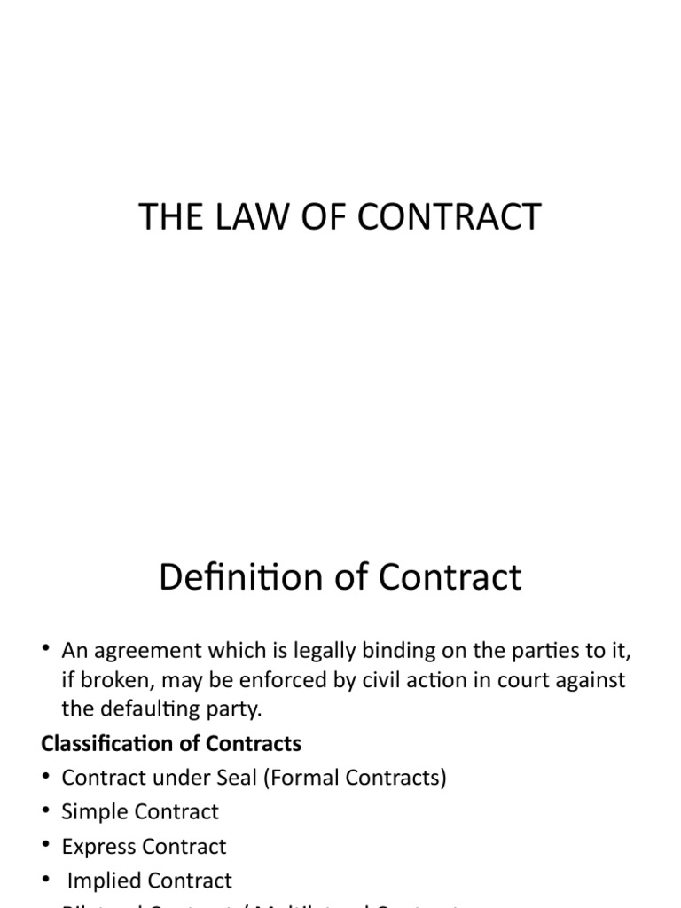 The Essentials of Contract Law: A Comprehensive Breakdown of Contract ...