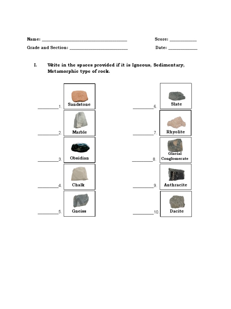 Rock Cycle Worksheet for Students | PDF | Rock (Geology) | Sedimentary Rock